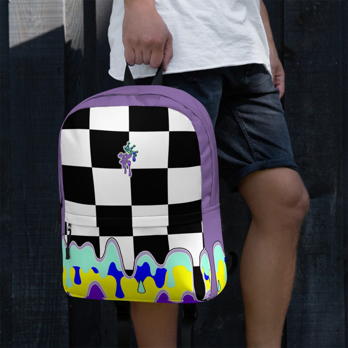 DRIP OR DYE Checker Drip Backpack Purple Reign - Etsy