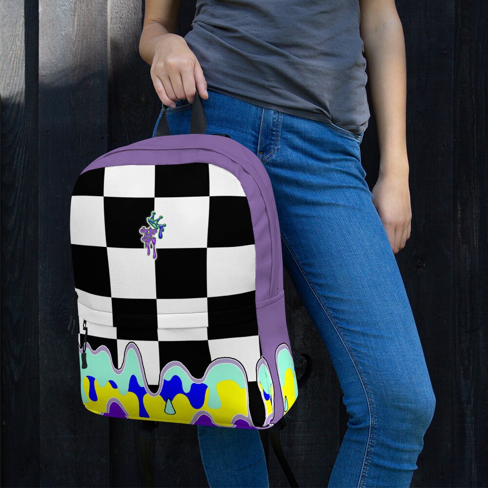 DRIP OR DYE Checker Drip Backpack Purple Reign - Etsy