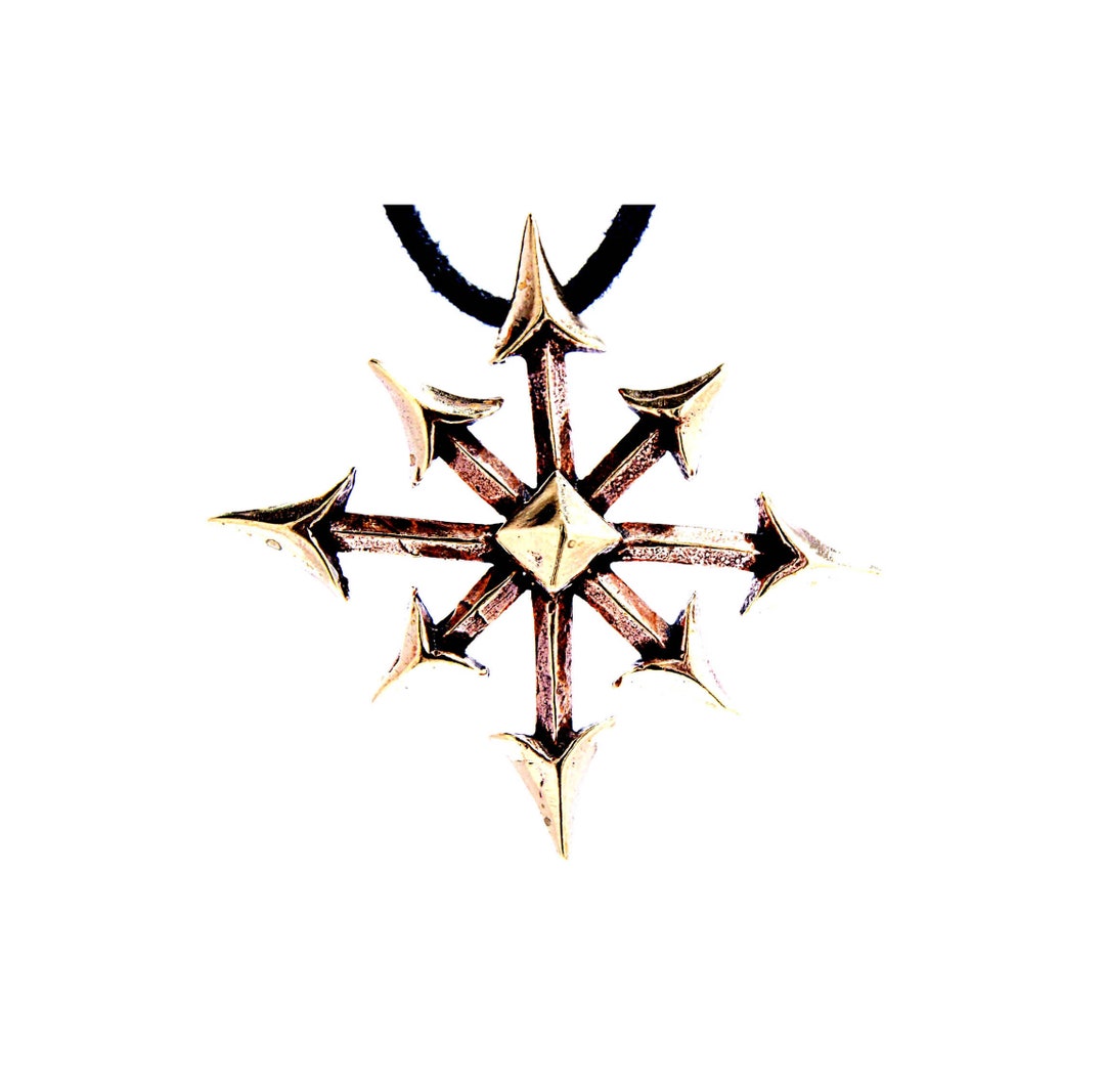 Large Chaos Star Chaos Star Bronze Pendant Amulet Fantasy LARP Magic No ...