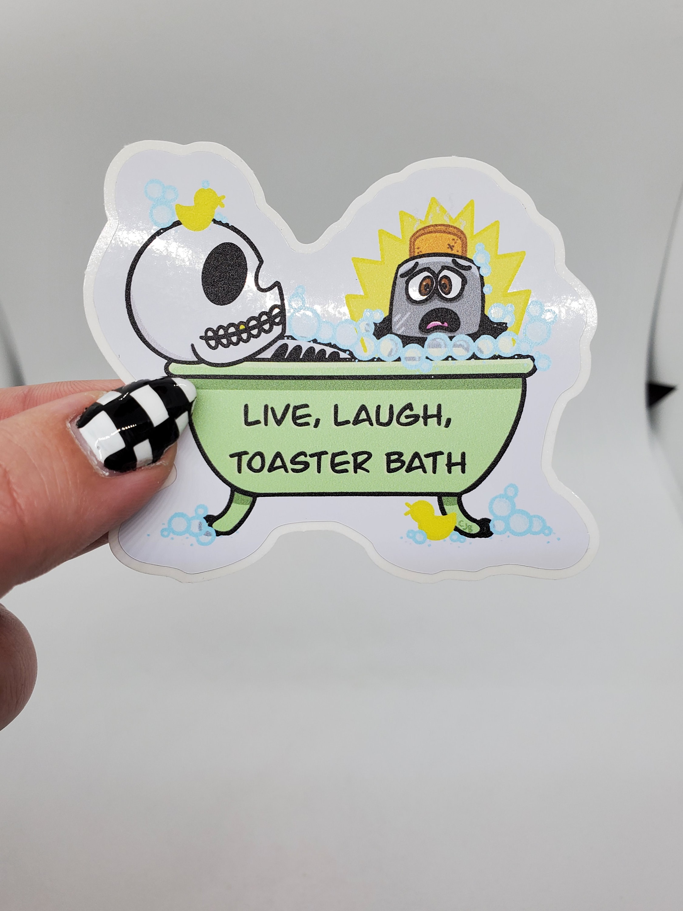 Live Laugh Toaster Bath Sticker - Etsy