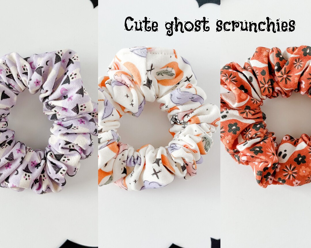 Cute Ghost Scrunchies Halloween Hair Scrunchie Hair Tie Fall Hair ...