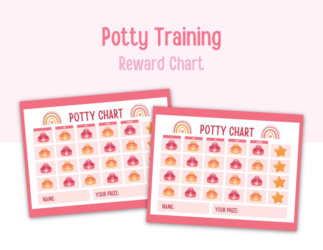 Girl Rainbow Potty Training Chart - Potty Training Chart for Toddlers ...