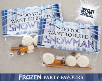 Do You Want to Build A Snowman Printable Frozen Themed Party Favour - Etsy
