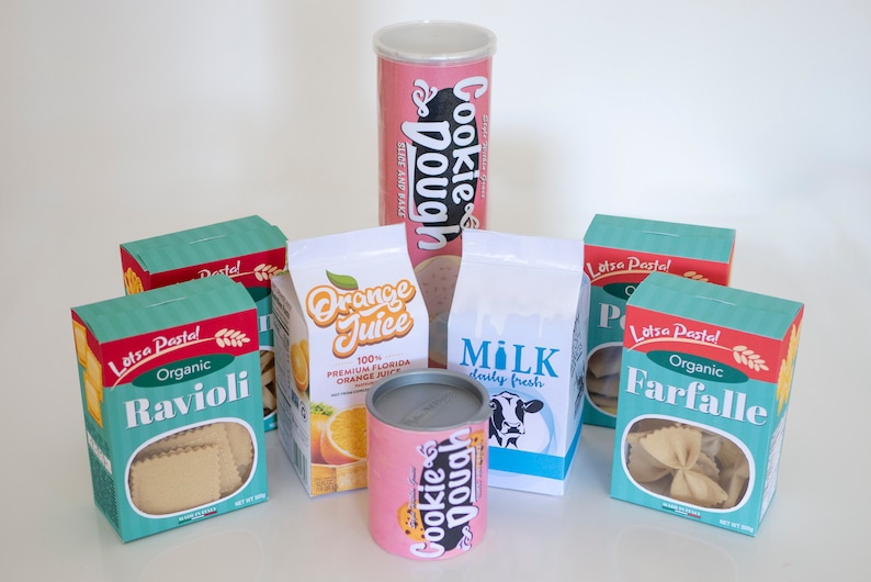 Printable Kids Play Food Labels Boxes and Cartons - Etsy Australia