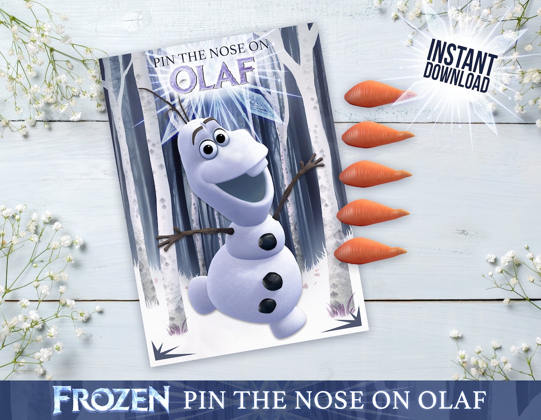 Pin the Nose on Olaf Frozen Themed Printable Birthday Party Game - Etsy
