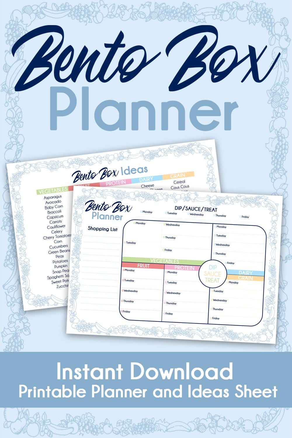 Bento Box Planning Printable and Ideas Sheet - Etsy Australia