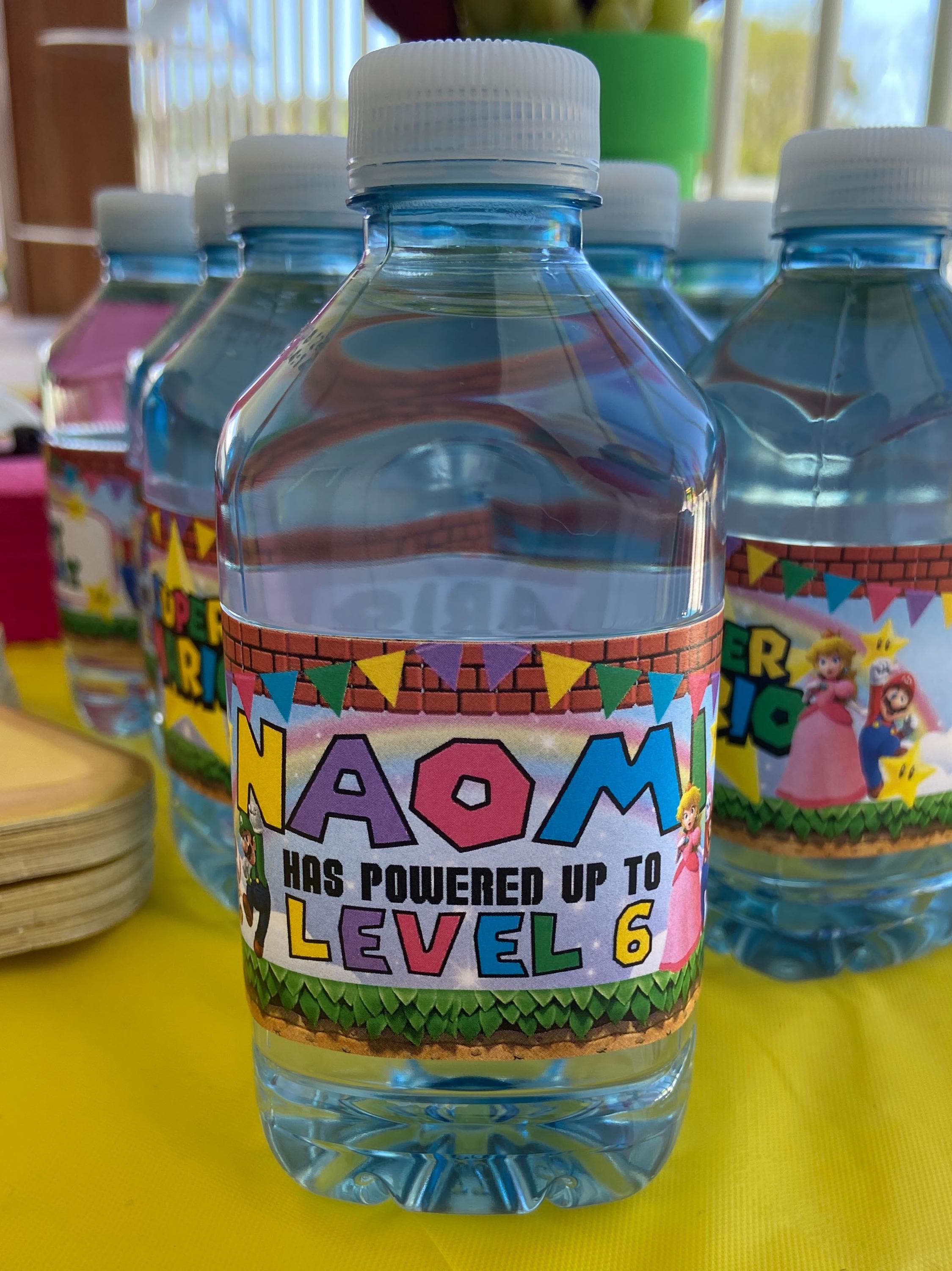 Printable Mini Water Bottle Labels for a Super Mario or Princess Peach ...