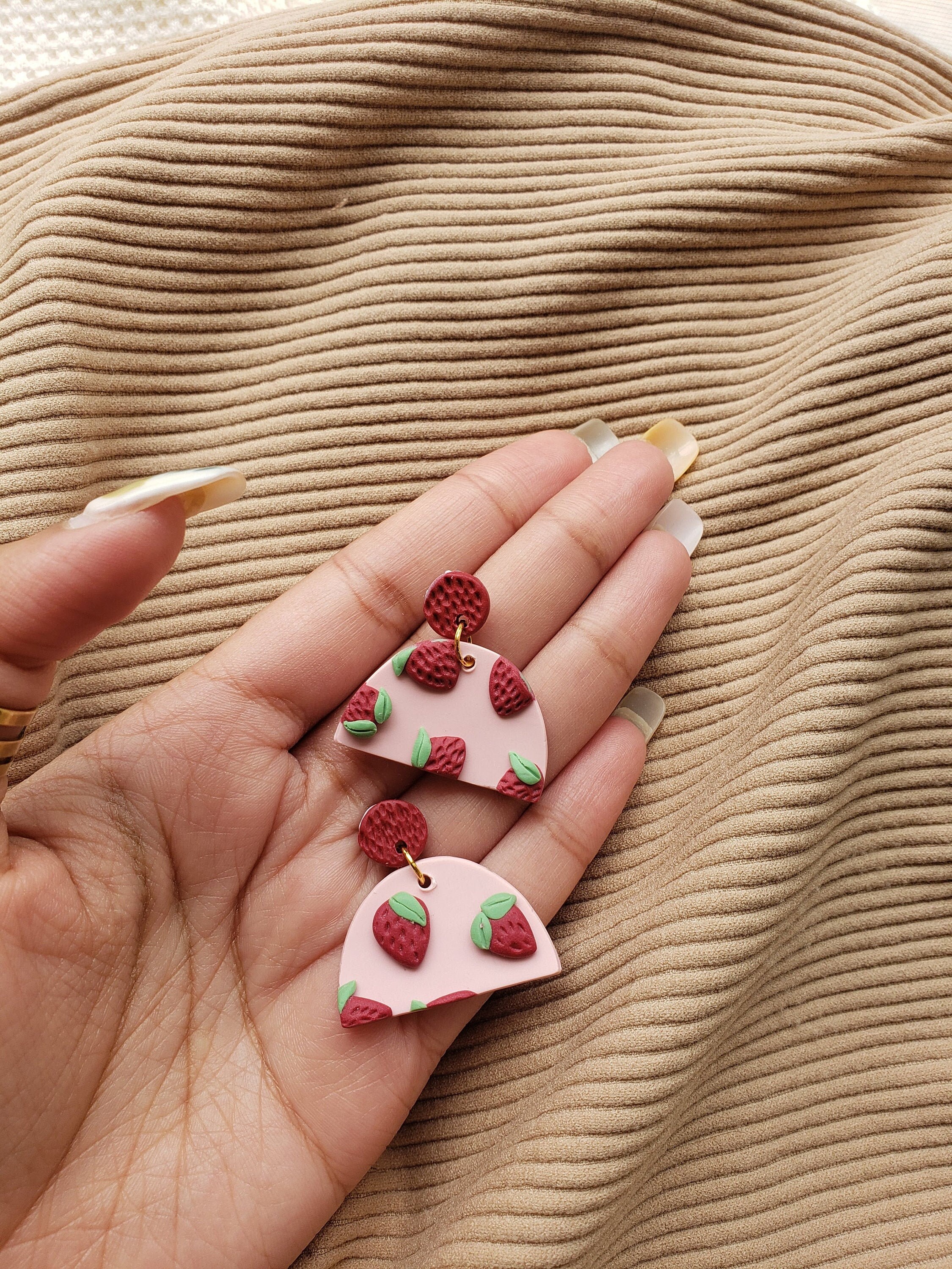 Strawberry Earrings - Etsy