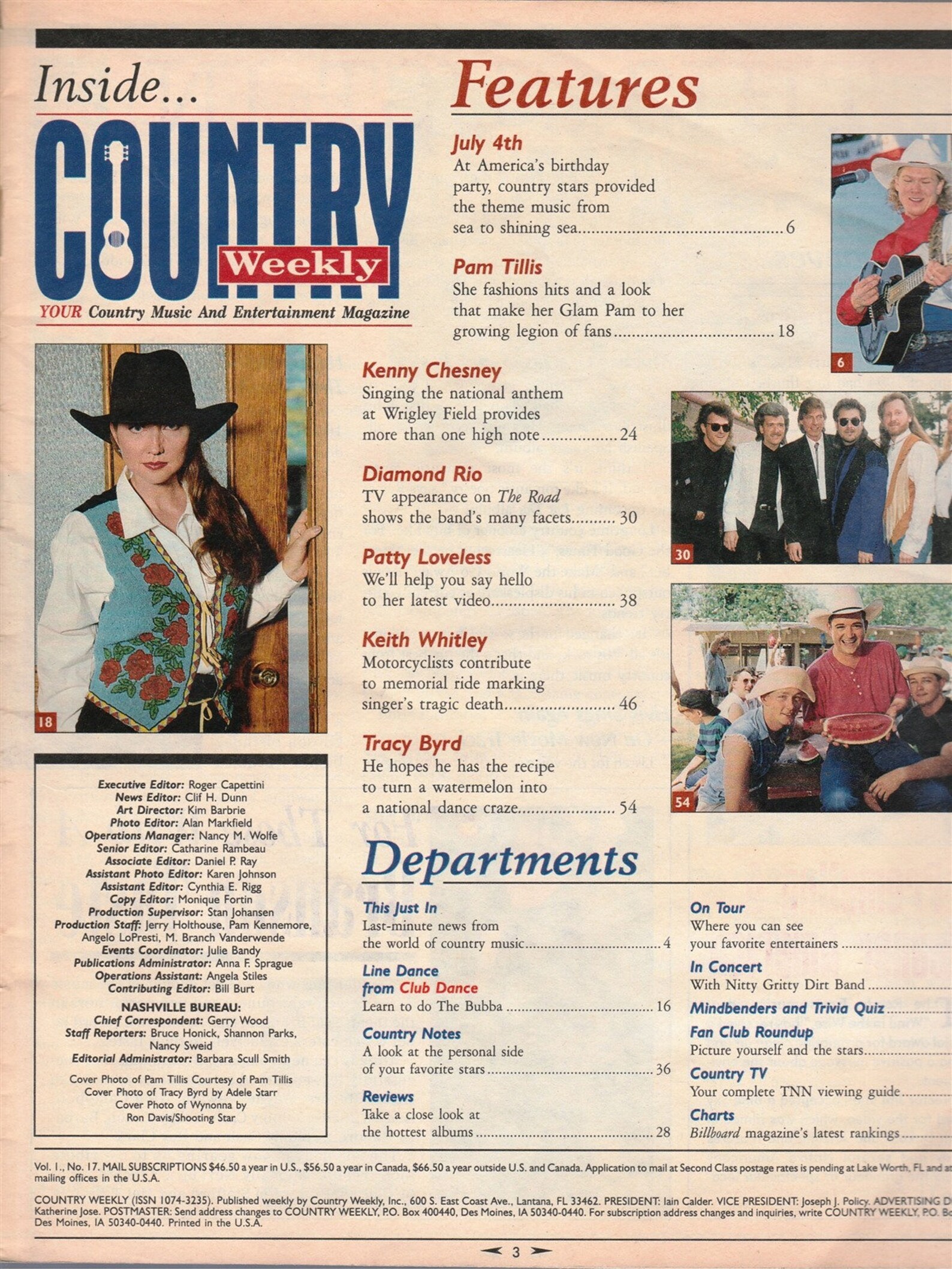 Country Weekly Magazine Août 02 1994 Pam Tillis Tracy Byrd - Etsy France
