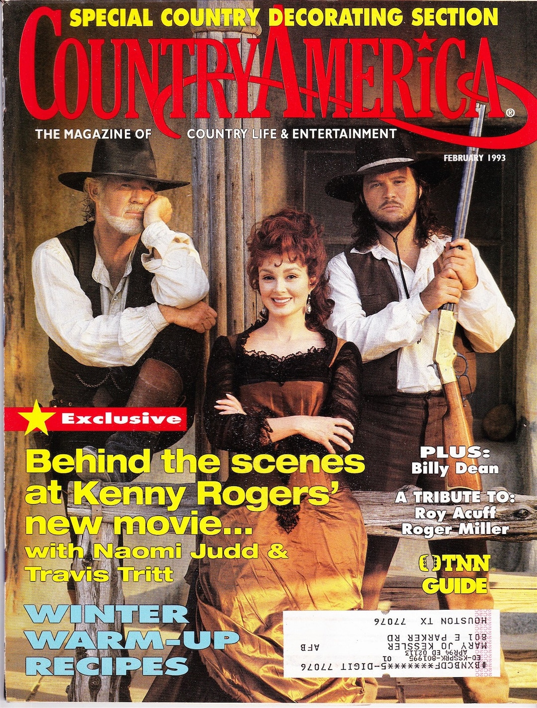 Country America Magazine Fév 1993 Kenny Rogers Naomi Travis Tritt ...