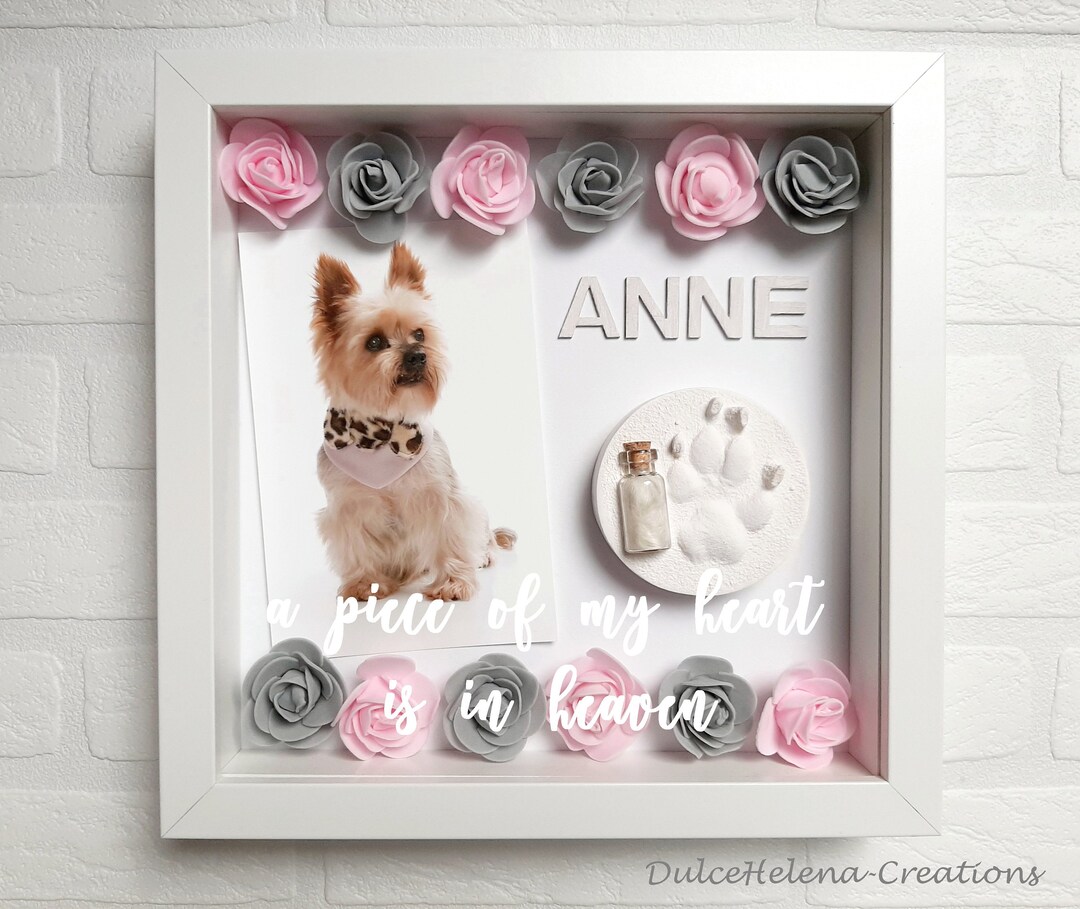 Personalized Photo Frame Keepsake Remembrance Dog Died Paw Print Cat ...