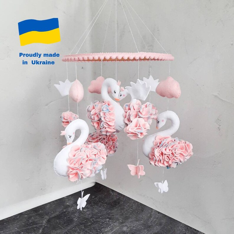 Swan Baby Mobile Crib Mobile Nursery Decor Personalized - Etsy