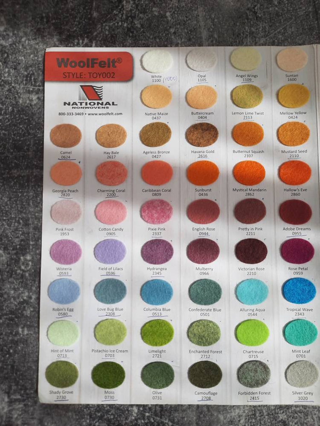 Color Palette of Felt. Please Do Not Buy! - Etsy