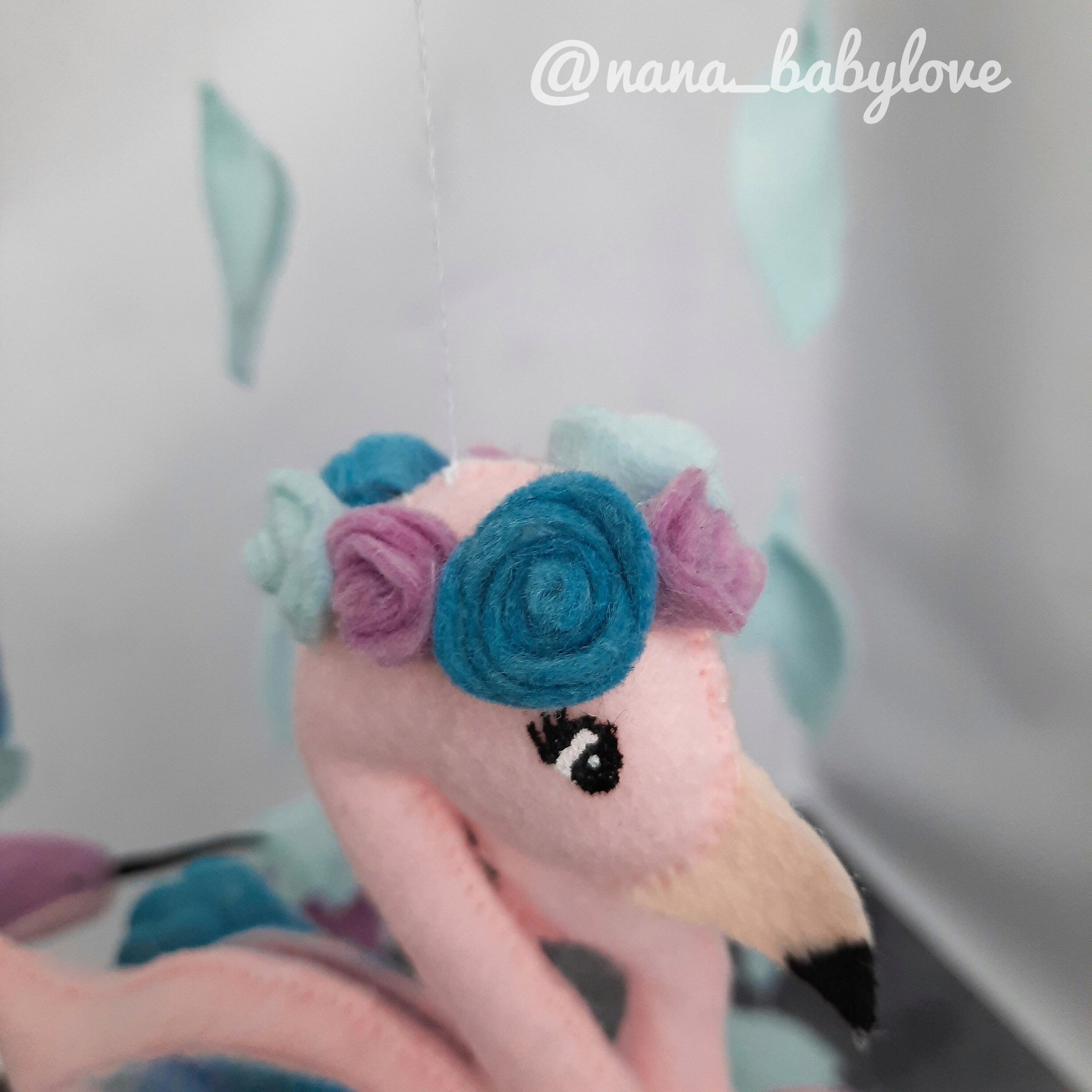 Crib mobile girl Baby mobile girl Mom and baby flamingo | Etsy