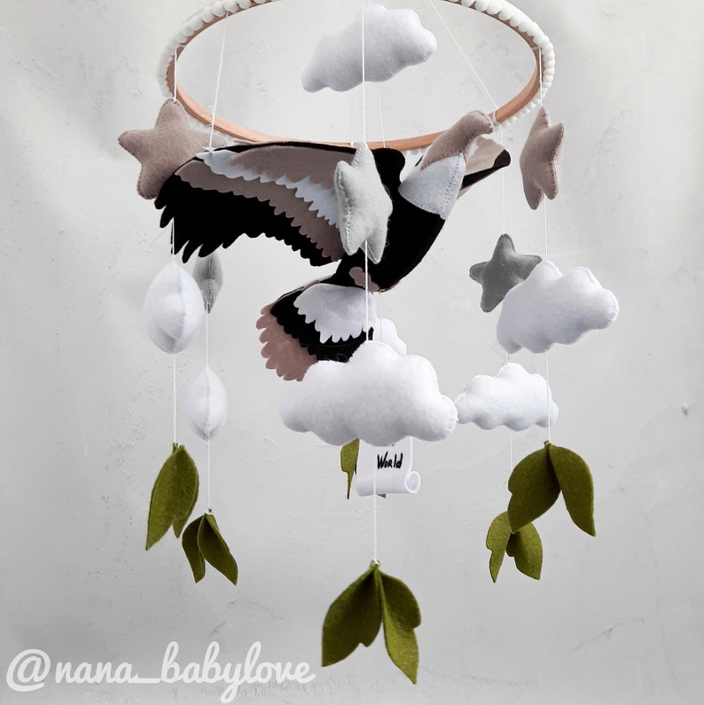 Crib Mobile Neutral Crib Mobile Eagle Brown Eagle Nursery Decor Baby ...