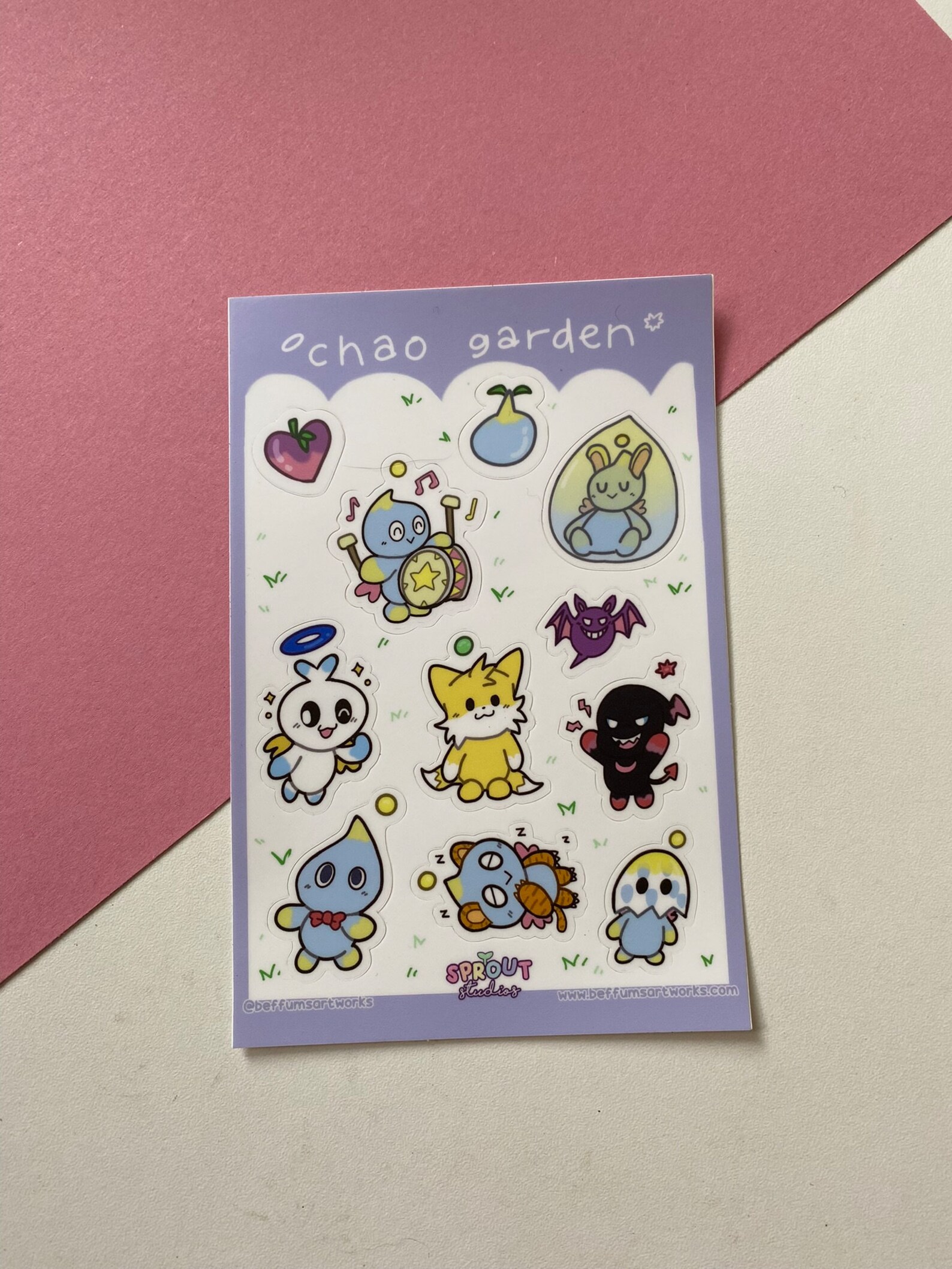 Chao Garden Sonic Fanart Sticker Sheet! 4" X 6" - Etsy