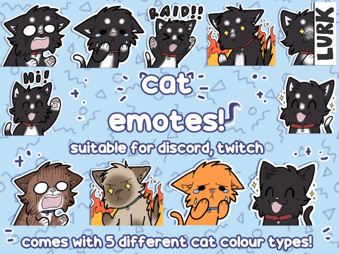 Cat Premade Emotes! Comes With 5 Different Cat Colours, Perfect for ...