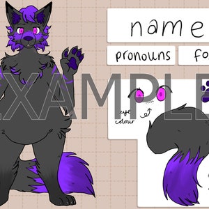 Customisable Furry Fursona Fox Ref Reference Sheet - Etsy