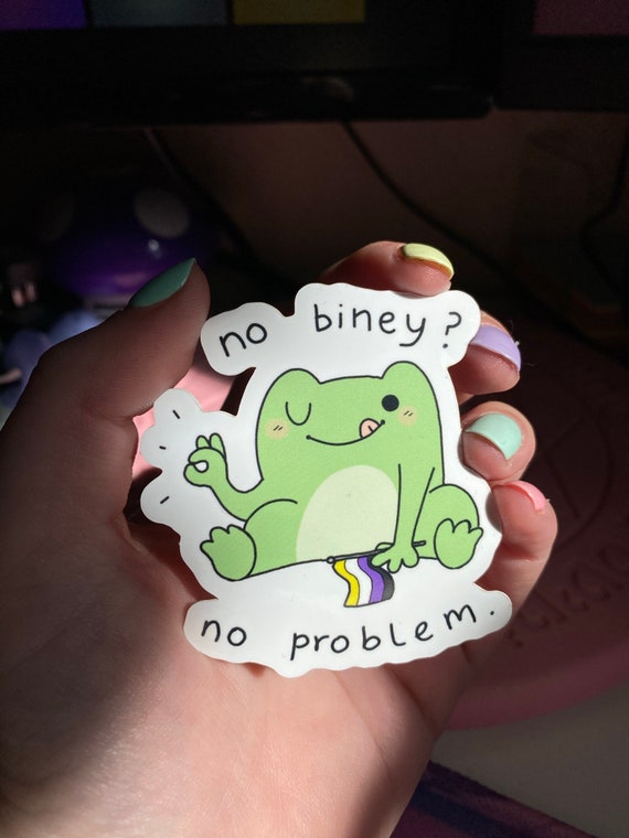 No Biney No Problem Non Binary Pride Sticker - Etsy Canada