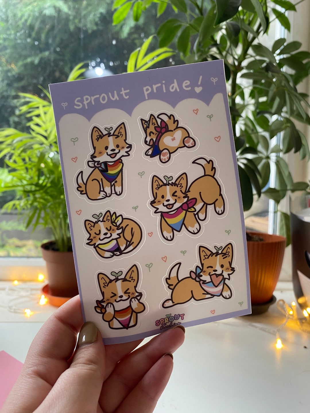 Sprout the Corgi Pride LGBTQ Sticker Sheet 4 X 6 - Etsy