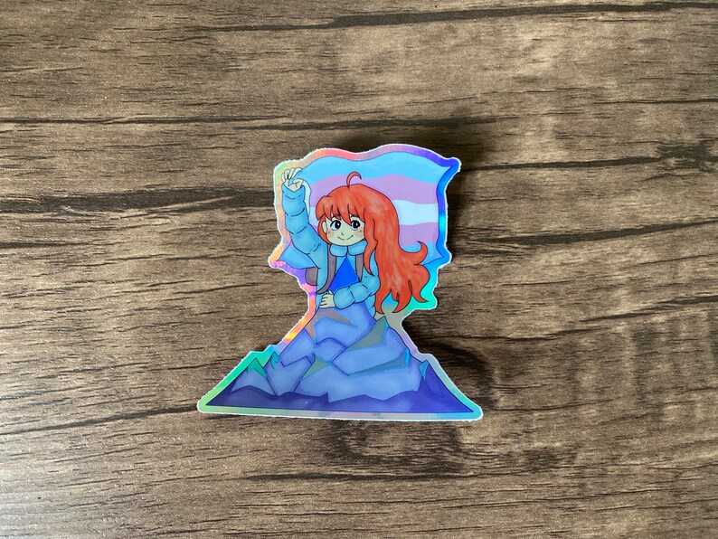 Celeste Mountain Madeline Trans Flag Pride Sticker - Etsy Celeste Mountain Madeline Trans Flag Pride Sticker - Etsy