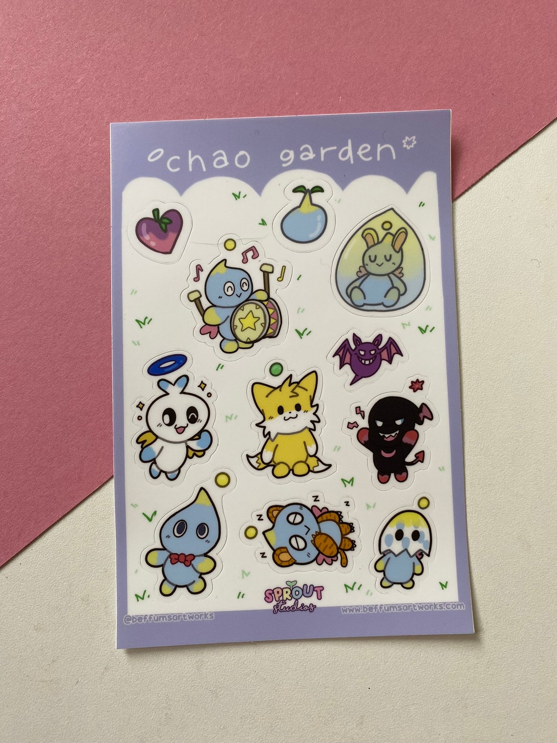 Chao Garden Sonic Fanart Sticker Sheet! 4" X 6" - Etsy