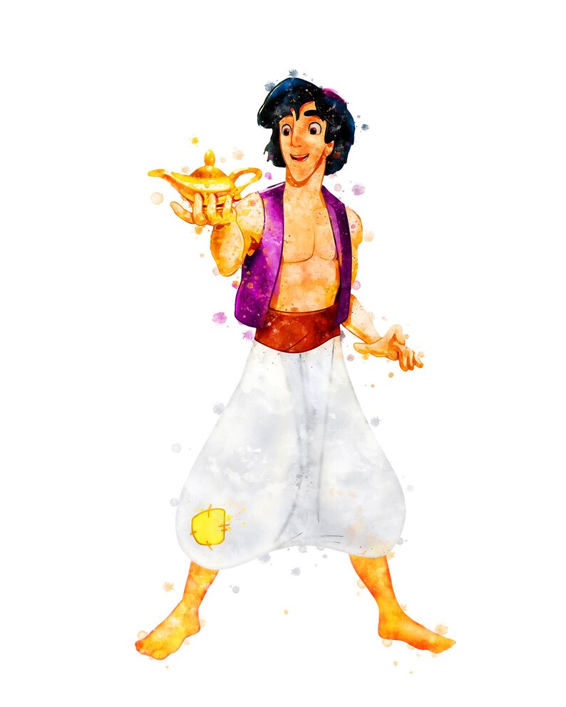 Aladdin Print Wall Art Poster Aladdin Watercolor Art Print Aladdin ...