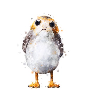 Star Wars Porg Print Star Wars Wall Art Star Wars Porg Watercolor ...