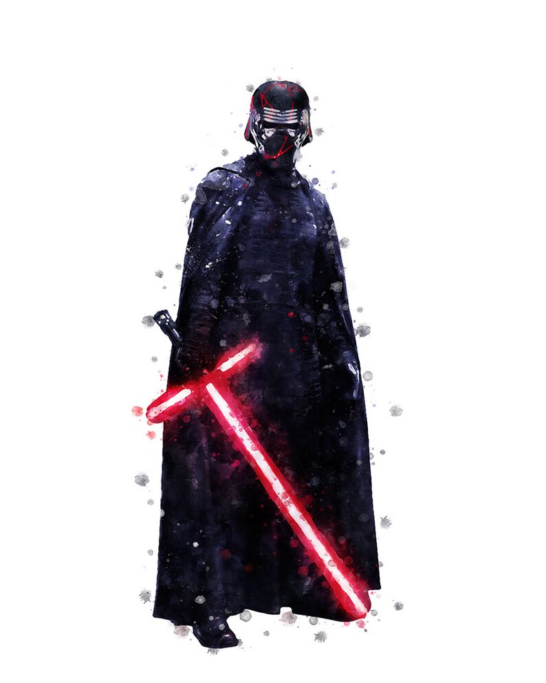Kylo Ren Printable Star Wars Kylo Ren Watercolor Print Star - Etsy