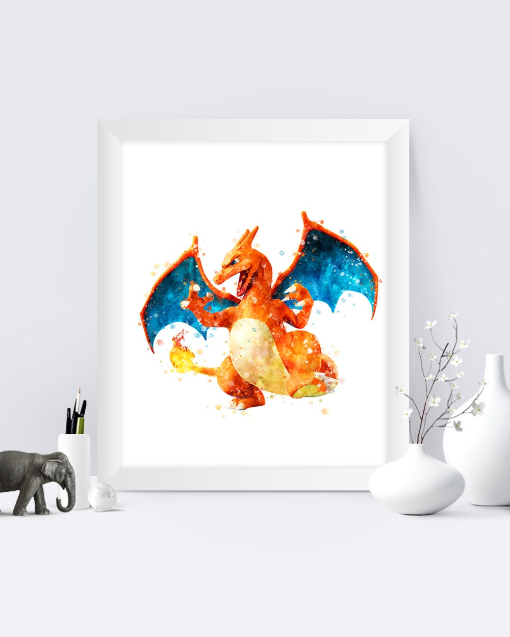 Pokemon Charizard Art Print Pokemon Poster Charizard | Etsy