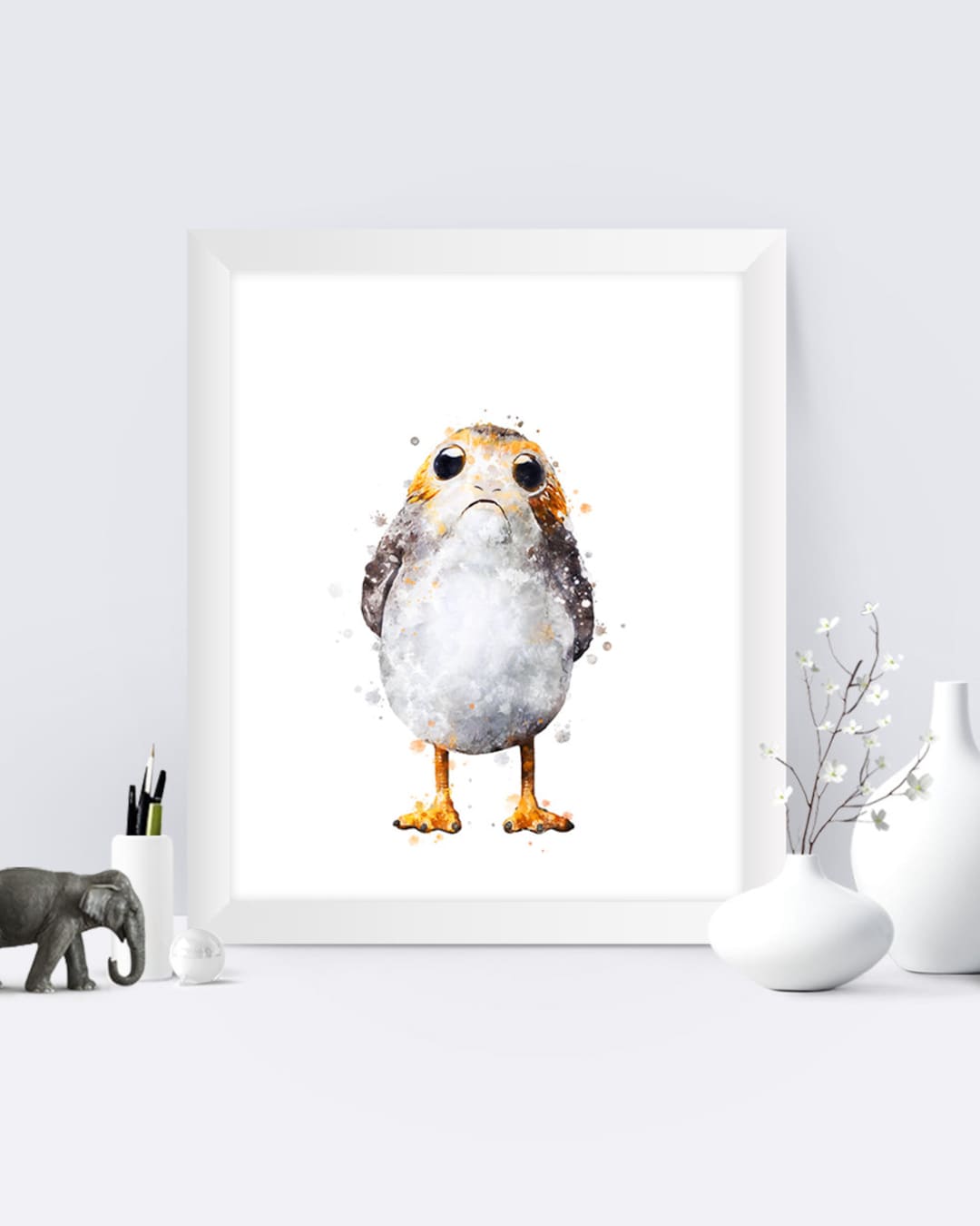 Star Wars Porg Print Star Wars Wall Art Star Wars Porg Watercolor ...