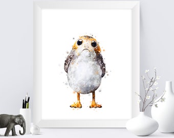 Star Wars Watercolor Porg Printable Poster Star Wars Poster Nursery ...