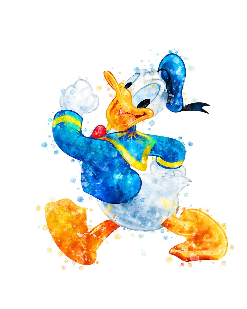 Donald Duck Watercolor Print Donald Duck Watercolor Print Wall Art ...