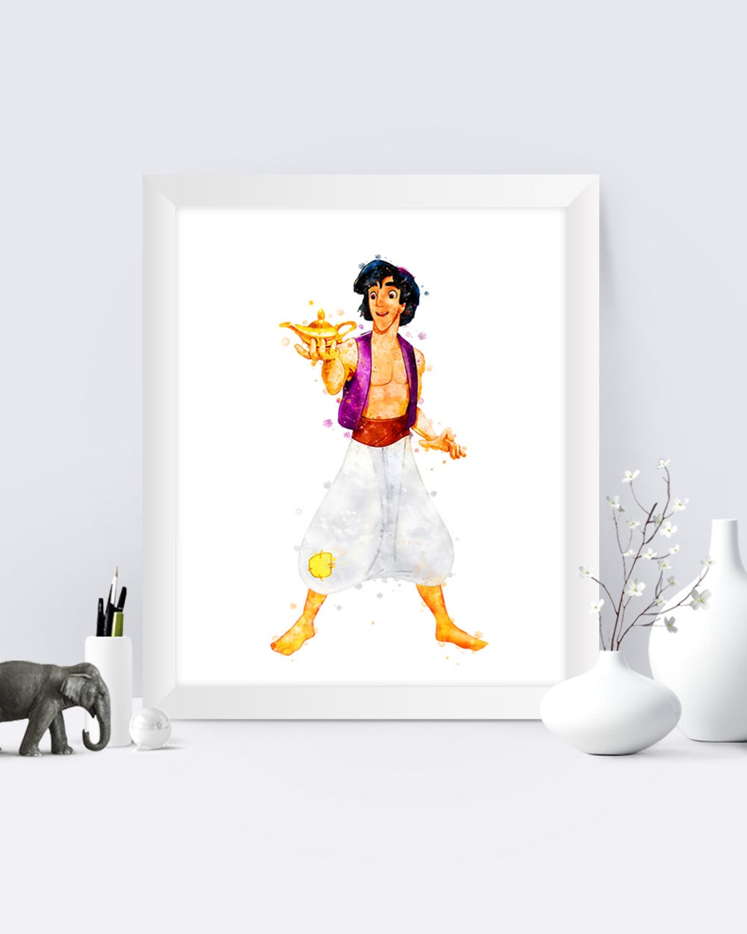 Aladdin Print Wall Art Poster Aladdin Watercolor Art Print Aladdin ...