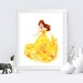 Princess Belle Print Princess Art Belle Watercolor Disney | Etsy
