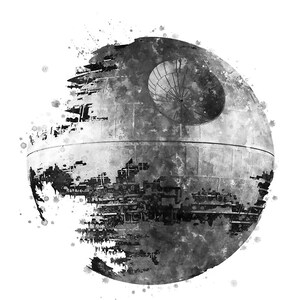 Death Star Print Star Wars Death Star Watercolor Wall Art Star Wars ...