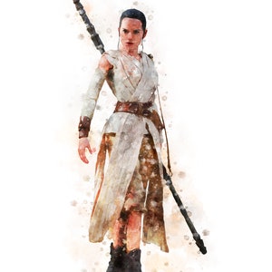 Star Wars Rey Watercolor Star Wars Poster Star Wars Rey BB-8 Art Print ...