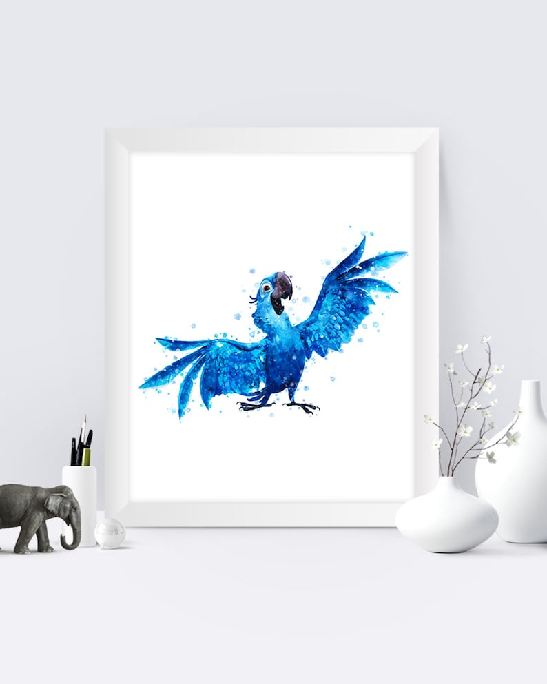Rio Art Print Rio Parrot Watercolor Painting Rio Printable Poster Baby ...