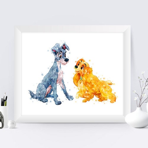 Lady and the Tramp Print Printable Lady and the Tramp - Etsy