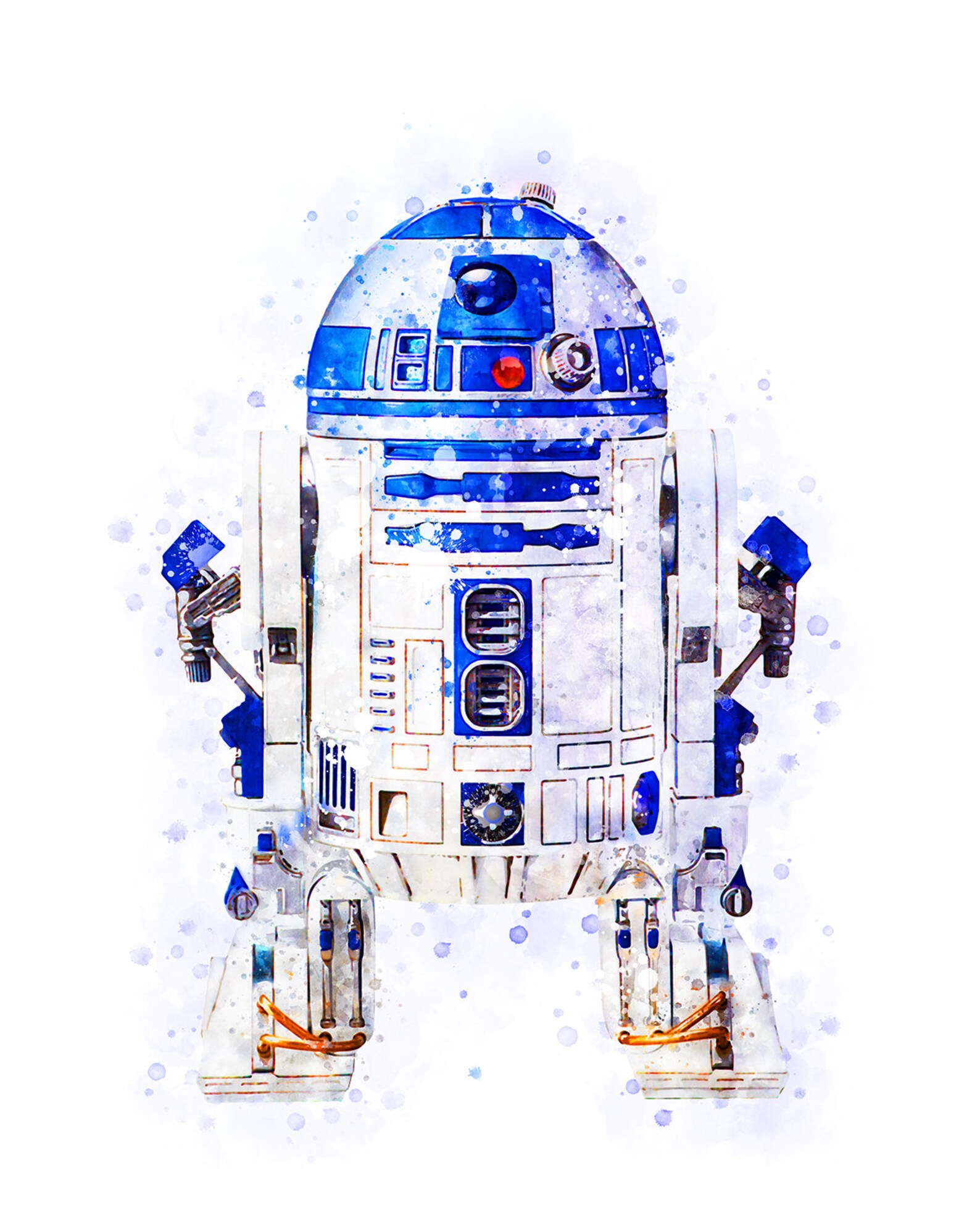 R2D2 Star Wars Print R2D2 Watercolor Painting R2D2 BB8 Poster - Etsy