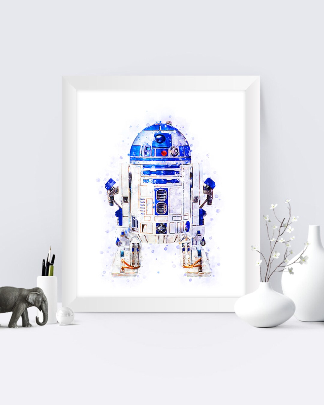 R2D2 Star Wars Print R2D2 Watercolor Painting R2D2 BB8 Poster Star Wars ...