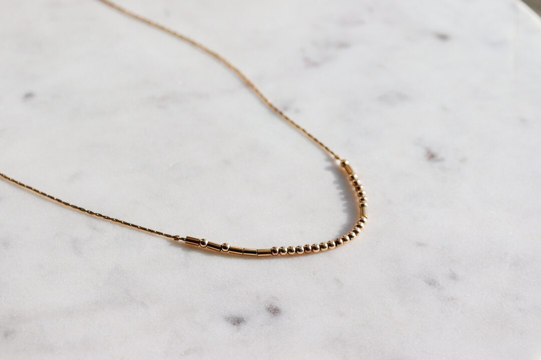 Custom Morse Code Necklace Name Necklace Minimal Necklace Bridesmaid ...