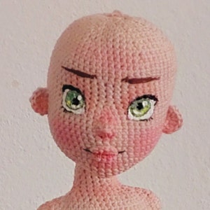 Amigurumi Doll Head Pattern in English, Realistic Head for Doll ...