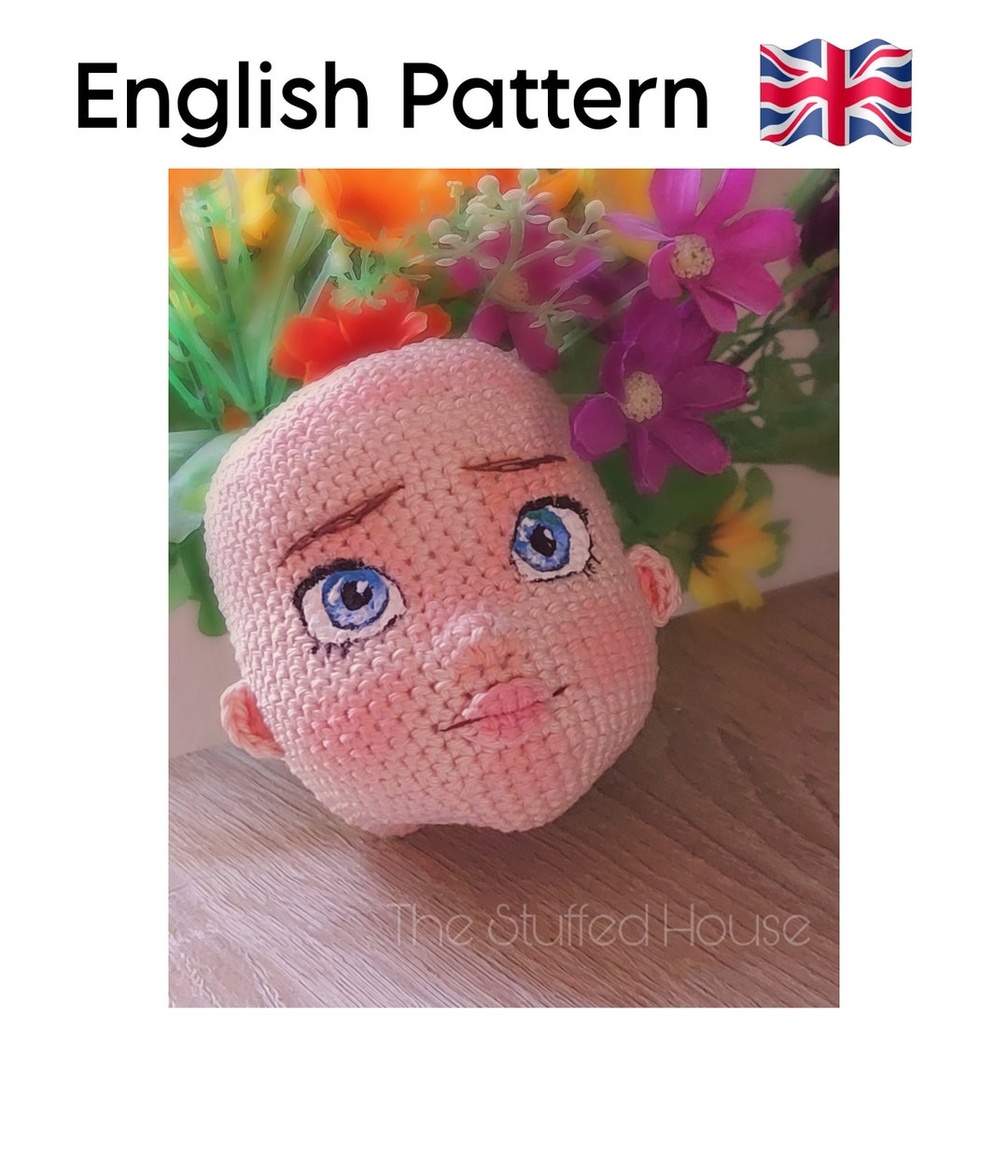 Amigurumi Doll Head Pattern in English, Realistic Head for Doll, Tutorial Doll Head, Amigurumi ...