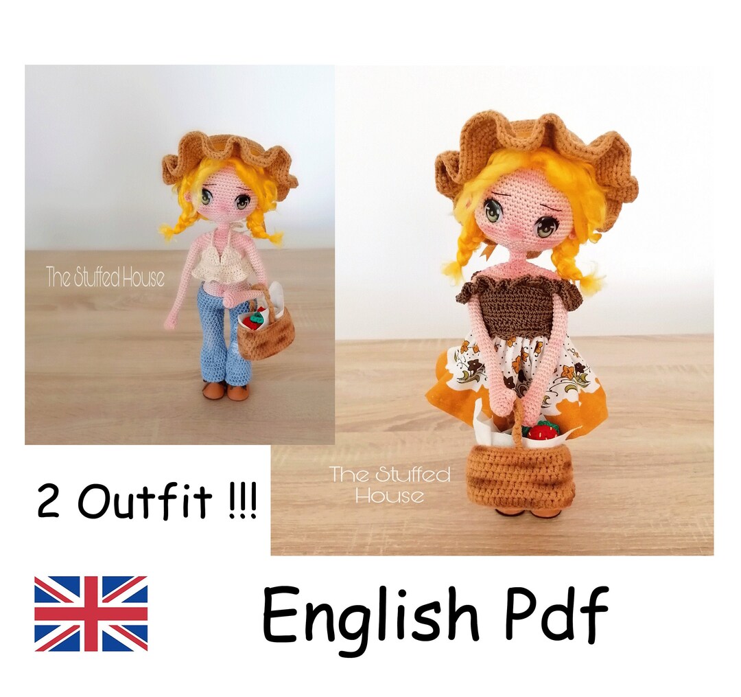 Amigurumi Doll Pattern Amigurumi Country Doll Two Crochet - Etsy