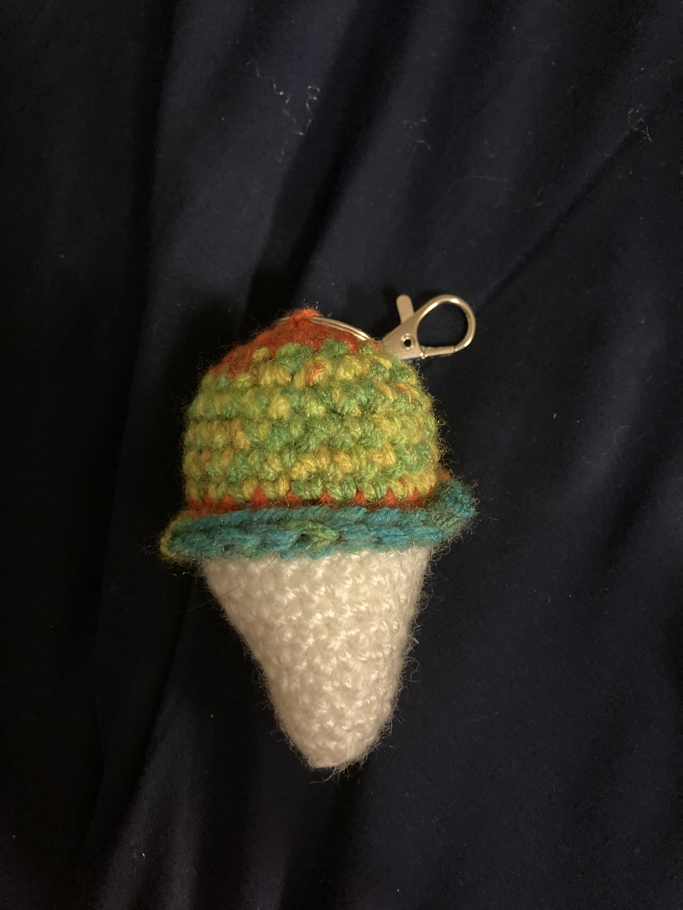 Crocheted Ice Cream Cone Key Chain | Etsy