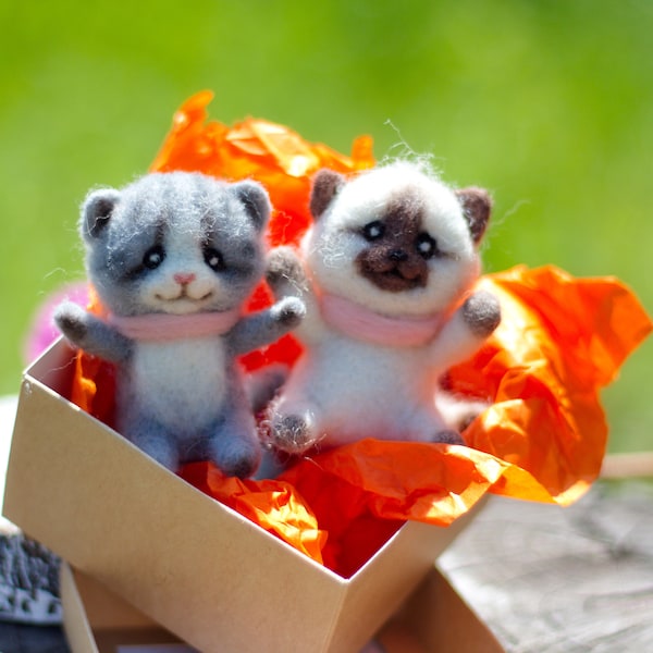 Needle Felted Kitten - Etsy