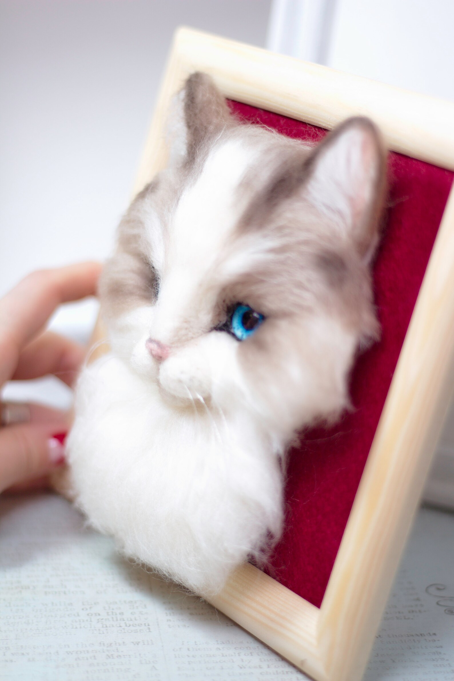 Realistic Personalized Portrait of a Cat. Felting Technique. A Portrait ...