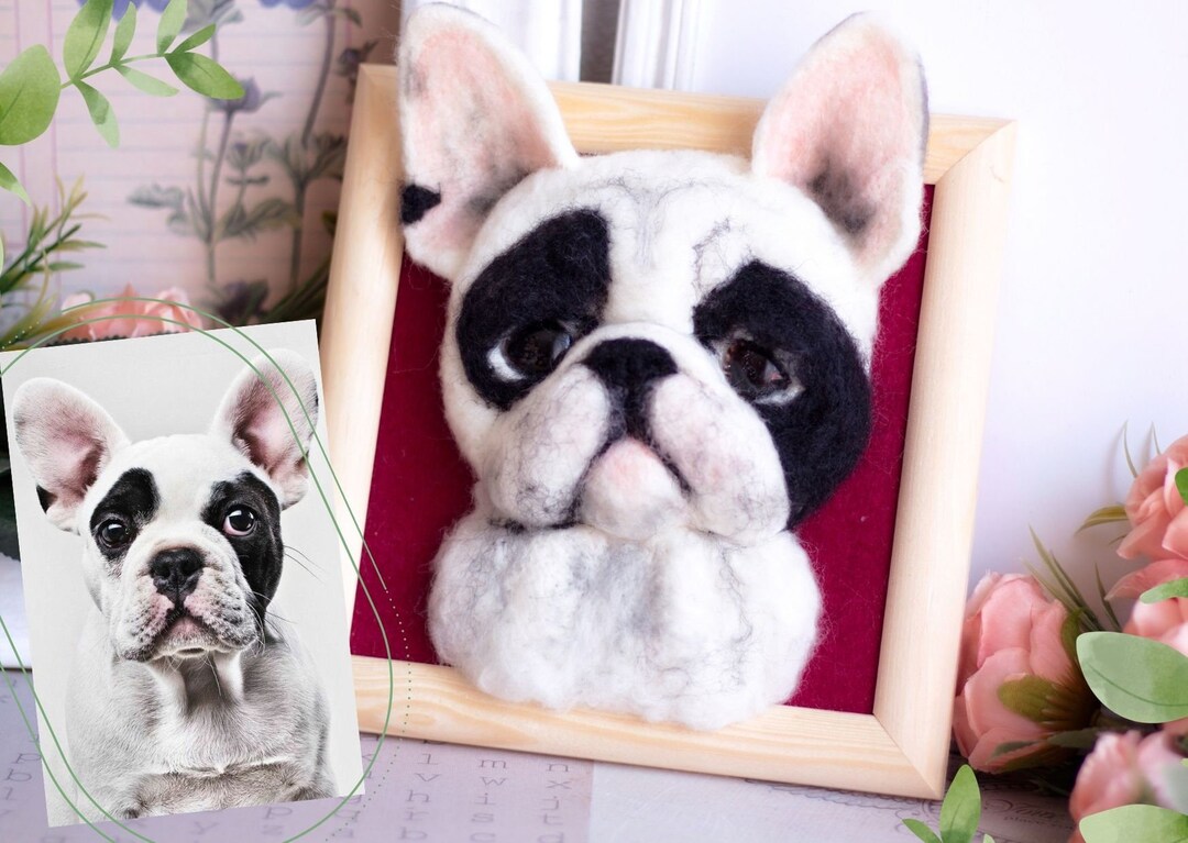 Realistic Personalized Portrait of a Dog. Felting Technique. A Portrait ...