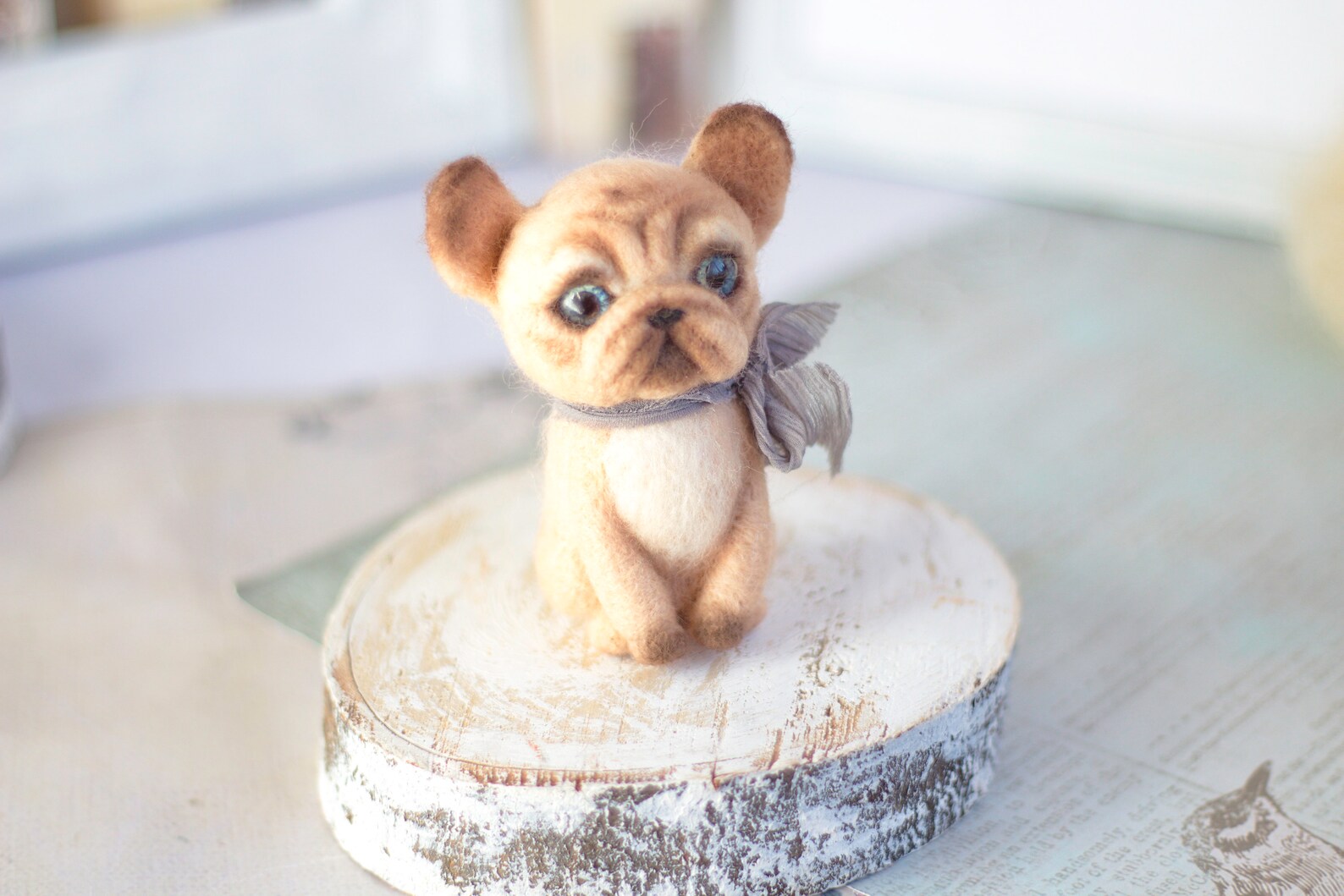 Needle Felted Toy French Bulldog . Felt Sculpture. Eco Friendly Toy ...